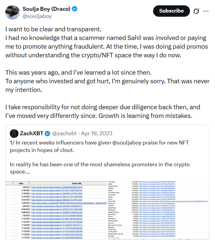 Base's Jesse Pollack Supports Soulja Boy Token As ZachXBT Reemerges ...